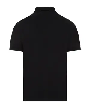 Stone Island Logo Patch Short Sleeve Polo Shirt - Black