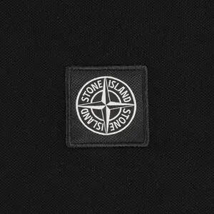 Stone Island Logo Patch Short Sleeve Polo Shirt - Black
