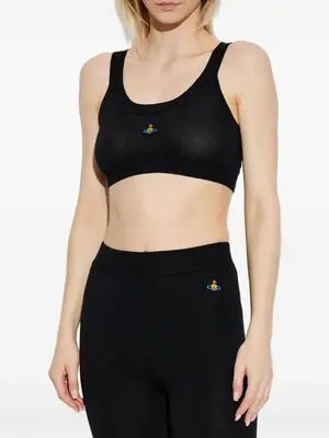 VIVIENNE WESTWOOD Logo Embroidered Cropped Top