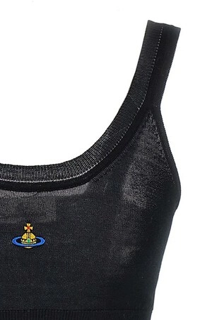 VIVIENNE WESTWOOD Logo Embroidered Cropped Top