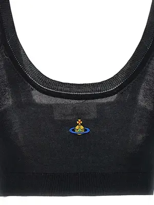VIVIENNE WESTWOOD Logo Embroidered Cropped Top