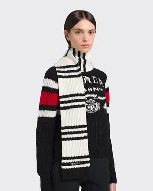 Prada Logo Cashmere Scarf