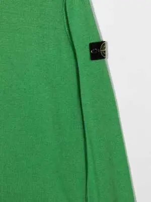 Stone Island Round Neck Long Sleeve Sweater - Green
