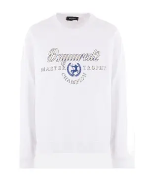 Dsquared2 Crewneck Sweatshirt With Champion Print - White