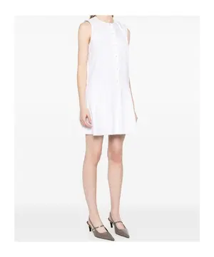 Theory Sleeveless Mini Dress With Button Closure