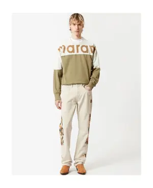 Isabel Marant Étoile Two-tone Crewneck Sweatshirt With Logo
