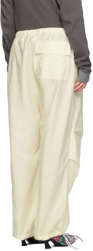 Acne Studios Wide-leg Drawstring Trousers With Frill Detail