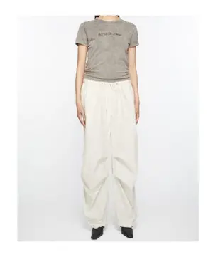 Acne Studios Wide-leg Drawstring Trousers With Frill Detail
