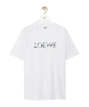Loewe Logo Embroidered Relaxed Fit T-shirt - White