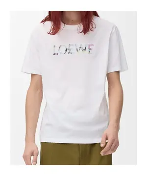 Loewe Logo Embroidered Relaxed Fit T-shirt - White