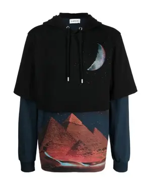 LANVIN Sci-fi Print Layered Hoodie