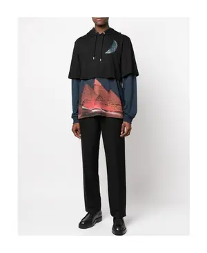 LANVIN Sci-fi Print Layered Hoodie