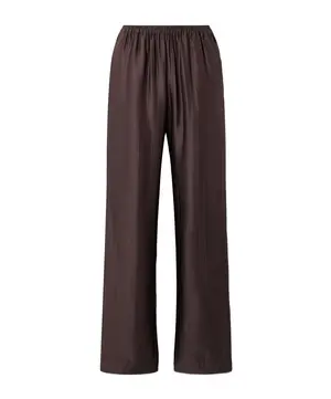 Loulou De Saison Kadala Patchwork Straight-leg Casual Pants - Dark Brown