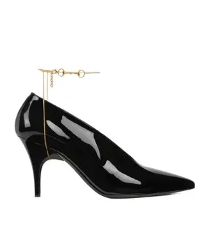 Gucci 97 Pointed Toe Pumps With Chain Embellishment