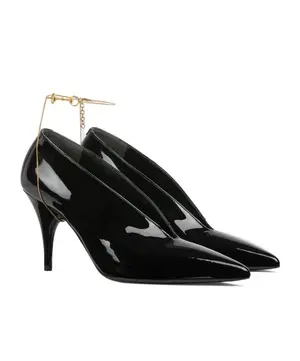 Gucci 97 Pointed Toe Pumps With Chain Embellishment