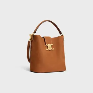Celine Medium Bucket Bag In Nubuck Calfskin - Camel