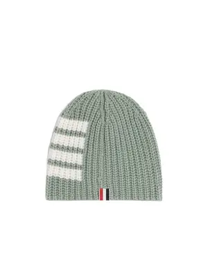 Thom Browne Striped Rib-knit Beanie