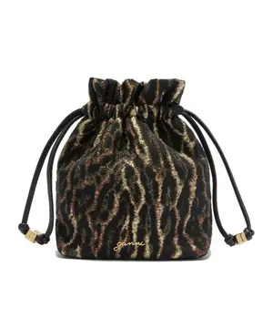GANNI Metallic Bouclé Pouch Bag