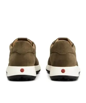 TOD'S Suede Round Toe Lace-up Sneakers - Green