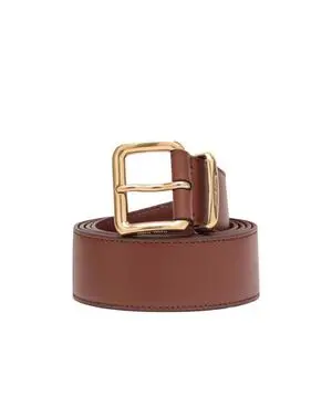 Miu Miu Logo Detailed Buckle Belt - Brown