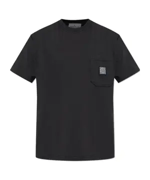 Stone Island Logo Patch Pocket T-shirt - Black