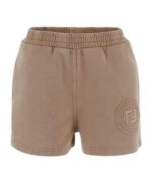 Fendi Logo Detailed Sweat Shorts - Brown