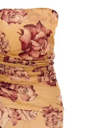 Magda Butrym Strapless Floral Embellished Midi Dress