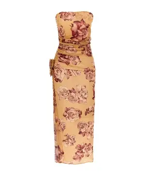 Magda Butrym Strapless Floral Embellished Midi Dress