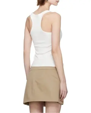 COURREGES Courrèges 90's Logo Patch Ribbed Tank Top - White