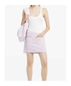 COURREGES Courrèges 90's Logo Patch Ribbed Tank Top - White
