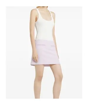 COURREGES Courrèges 90's Logo Patch Ribbed Tank Top - White