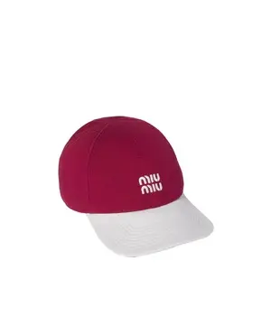 Miu Miu Embroidered Logo Two-toned Baseball Cap - Red
