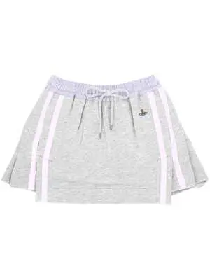 VIVIENNE WESTWOOD Stripe-trim Drawstring Mini Skirt - Grey