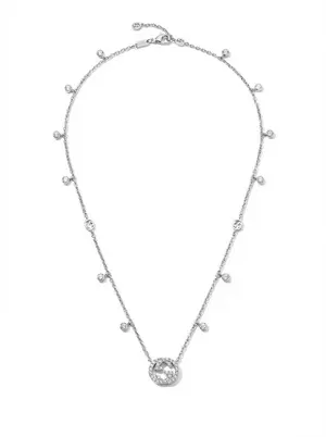 Gucci Interlocking G Diamond Necklace - White