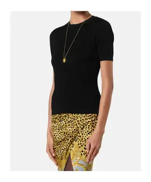 Versace Textured Short-sleeve Top