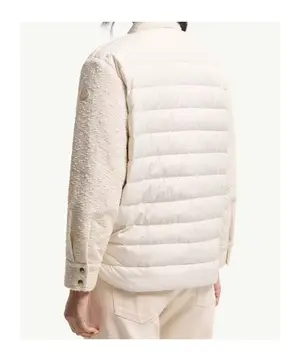 Moncler Zip-up Padded Shirt Jacket With Leather Logo Patch