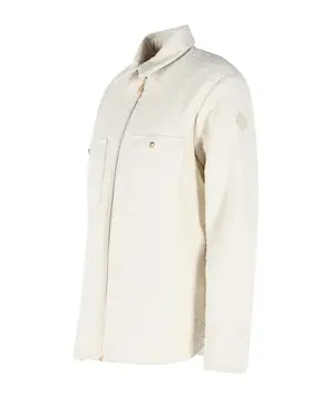 Moncler Zip-up Padded Shirt Jacket With Leather Logo Patch