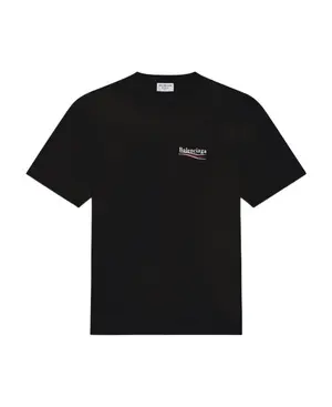 Balenciaga Political Campaign Logo Embroidered Crewneck T-shirt - No