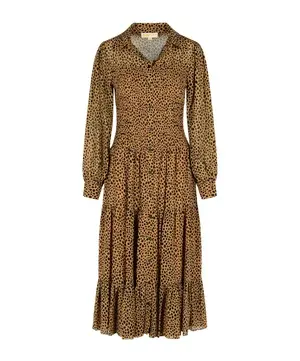 Michael Kors Allover Printed Pleated Shirt Dress