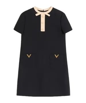 Valentino Garavani Crepe Couture Short Sleeve Dress