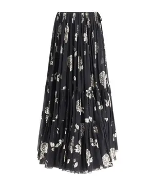 Chloé Floral Pattern Midi Skirt