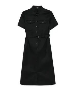 Theory Twill-weave Midi Dress - Black
