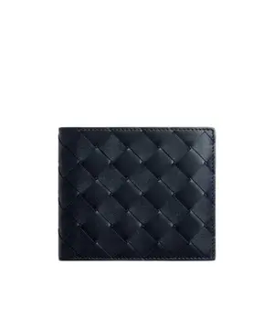 Bottega Veneta Intrecciato Bi-fold Wallet - Midnight/basalt