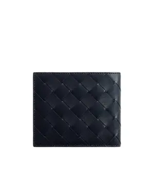 Bottega Veneta Intrecciato Bi-fold Wallet - Midnight/basalt