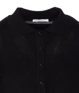 Patrizia Pepe Buttoned Collared Cropped Cardigan