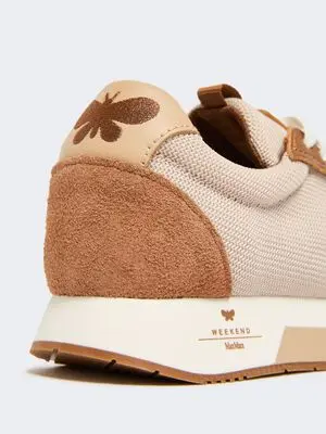 Max Mara Technical Fabric Low-top Sneakers With Embroidered Butterfly Logo