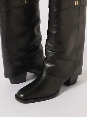 Fendi Square-toe Mid-heel Boots