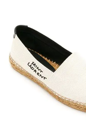 Saint Laurent Logo Embroidered Espadrilles - Black