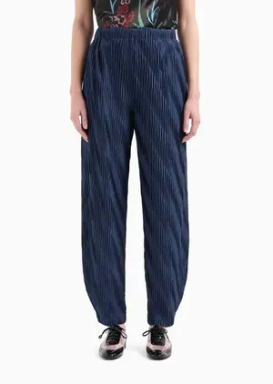 Giorgio Armani Pleated Jersey Trousers - Indigo