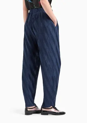 Giorgio Armani Pleated Jersey Trousers - Indigo